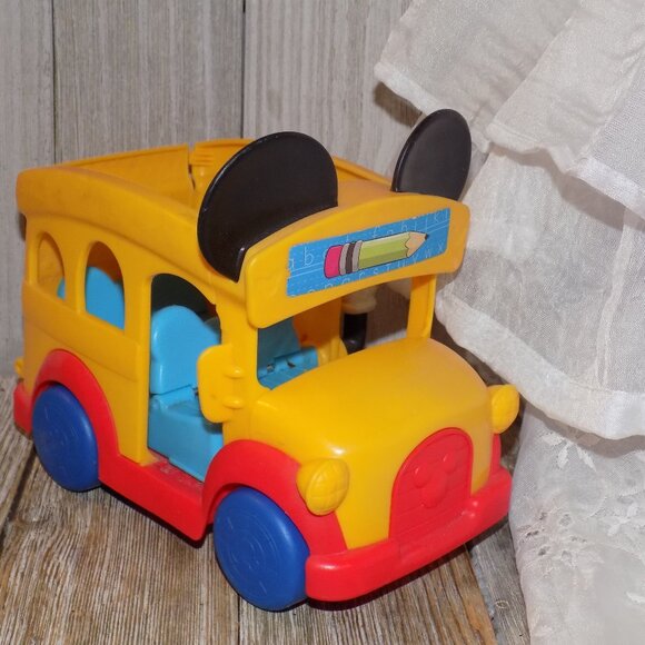 Toys | Mickey Mouse Yellow Plastic Toy Bus Y | Poshmark